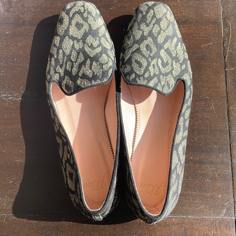 Jcrew Smoking Style Shoes Metallic/Animal Print Leath… - Gem
